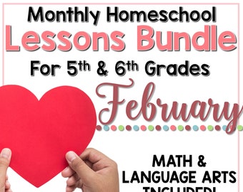March Homeschool Lessons for 5th and 6th Grade Math & Language | Etsy