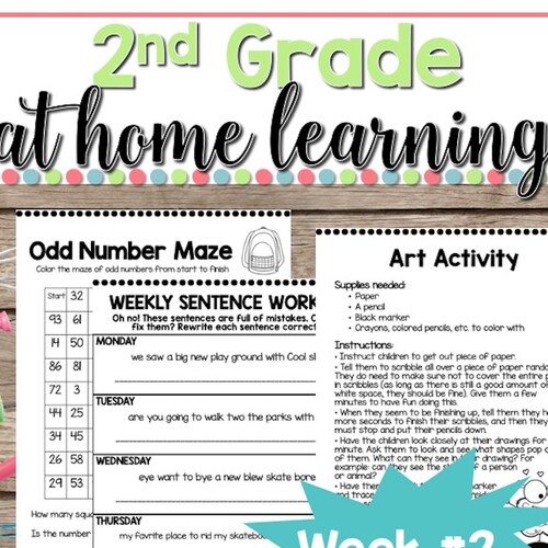 1st Grade at Home Learning Activities Bundle - Etsy