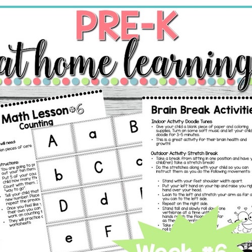 Pre-k at Home Learning Activities Bundle - Etsy