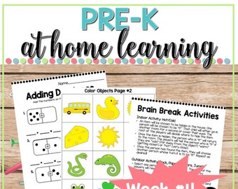 Pre-k at Home Learning Activities Bundle | Etsy