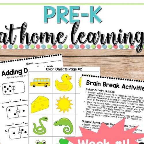 Pre-k at Home Learning Activities Bundle | Etsy