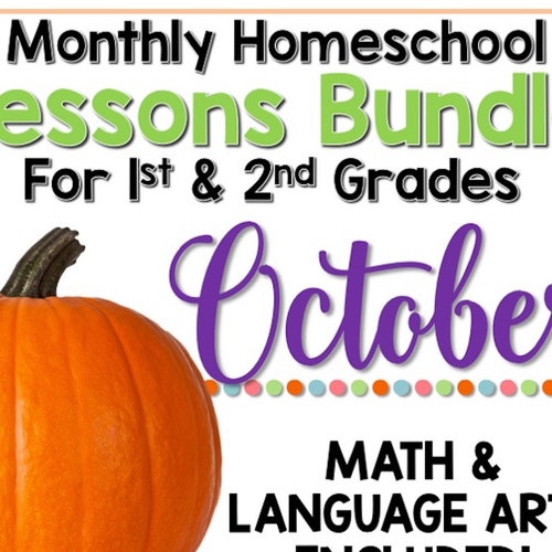 August Homeschool Lessons for 1st and 2nd Grade Math & - Etsy