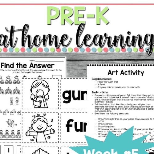 Pre-k at Home Learning Activities Week 3 - Etsy