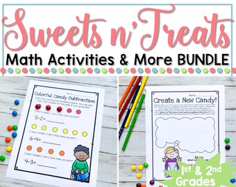 Halloween Candy Math Activities & More for 1st and 2nd Grade | Etsy