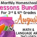 August Homeschool Lessons for 3rd and 4th Grade Math & Language Arts ...