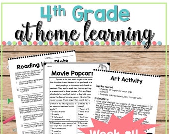 4th Grade at Home Learning Activities Bundle | Etsy