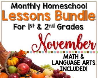 March Homeschool Lessons for 1st and 2nd Grade Math & Language | Etsy