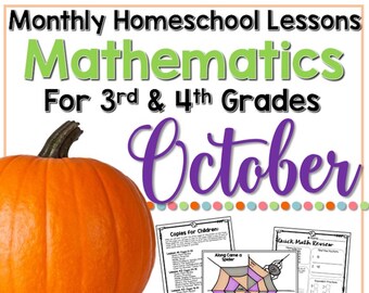 September Homeschool Lessons for 3rd and 4th Grades Math | Etsy