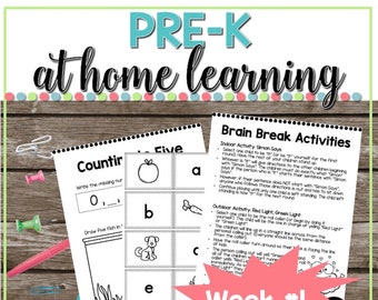 Pre-k at Home Learning Activities Bundle | Etsy