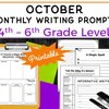 October Writing Prompts 4th-6th Grades PRINTABLE - Etsy