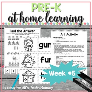Pre-k at Home Learning Activities Week 5 - Etsy