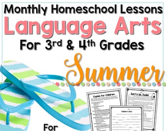 April Homeschool Lessons for 3rd and 4th Grades Language Arts | Etsy
