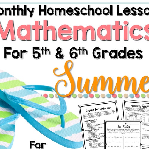 September Homeschool Lessons for 5th and 6th Grade Math & - Etsy