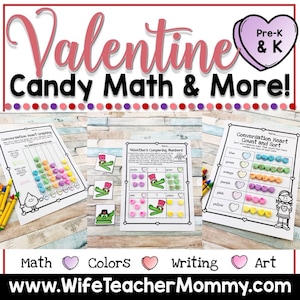 Valentine's Day Candy Heart Math & More for Pre-k and Kindergarten - Etsy