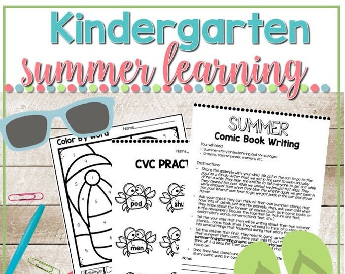Kindergarten Summer Review Packet/ Learning Activities - Etsy