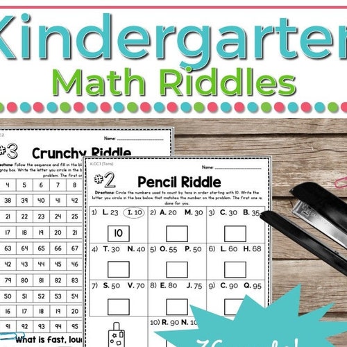36 Weeks of Math Riddles for Kindergarten - Etsy