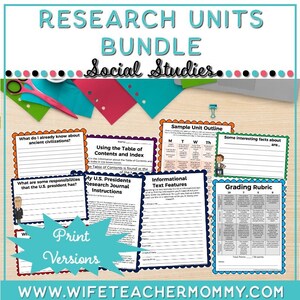 Lower and Upper Grades Social Studies Research Unit Bundle print ...