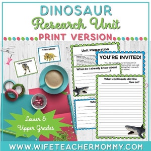 Lower and Upper Grades Dinosaur Research Unit (print Version) - Etsy