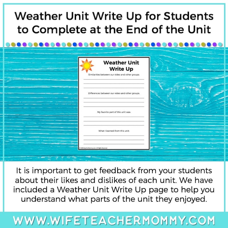 Upper Grades Weather Reporter Unit (print Version) - Etsy