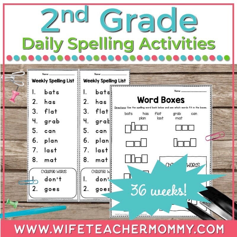 36 Weeks of Spelling for 2nd Grade - Etsy