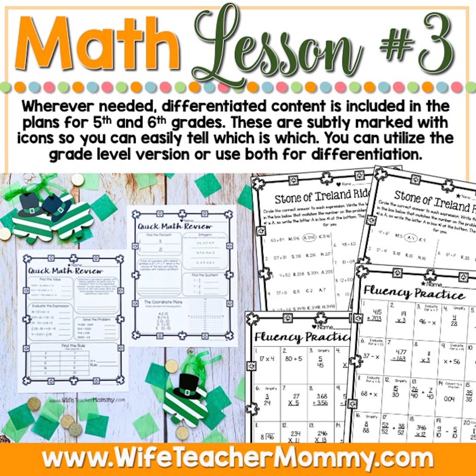 March Homeschool Lessons for 5th and 6th Grades Math - Etsy