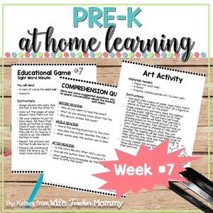 Pre-k at Home Learning Activities Bundle - Etsy