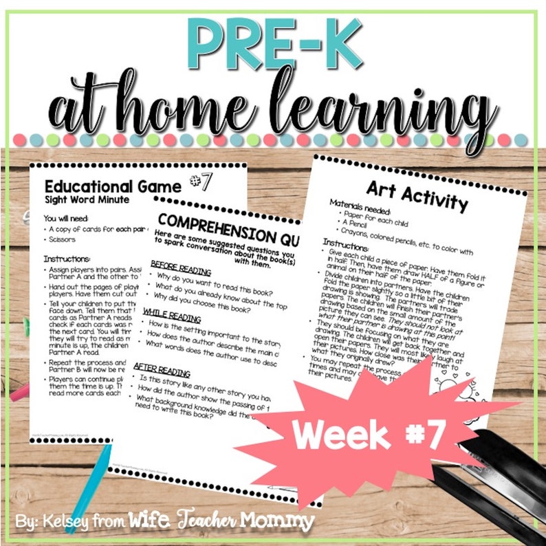 Pre-k at Home Learning Activities Bundle - Etsy