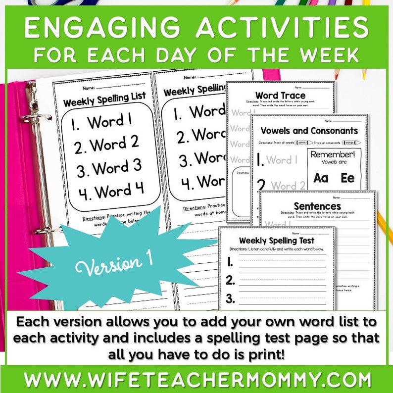 Spelling Games and Activities for Any Word List - Etsy