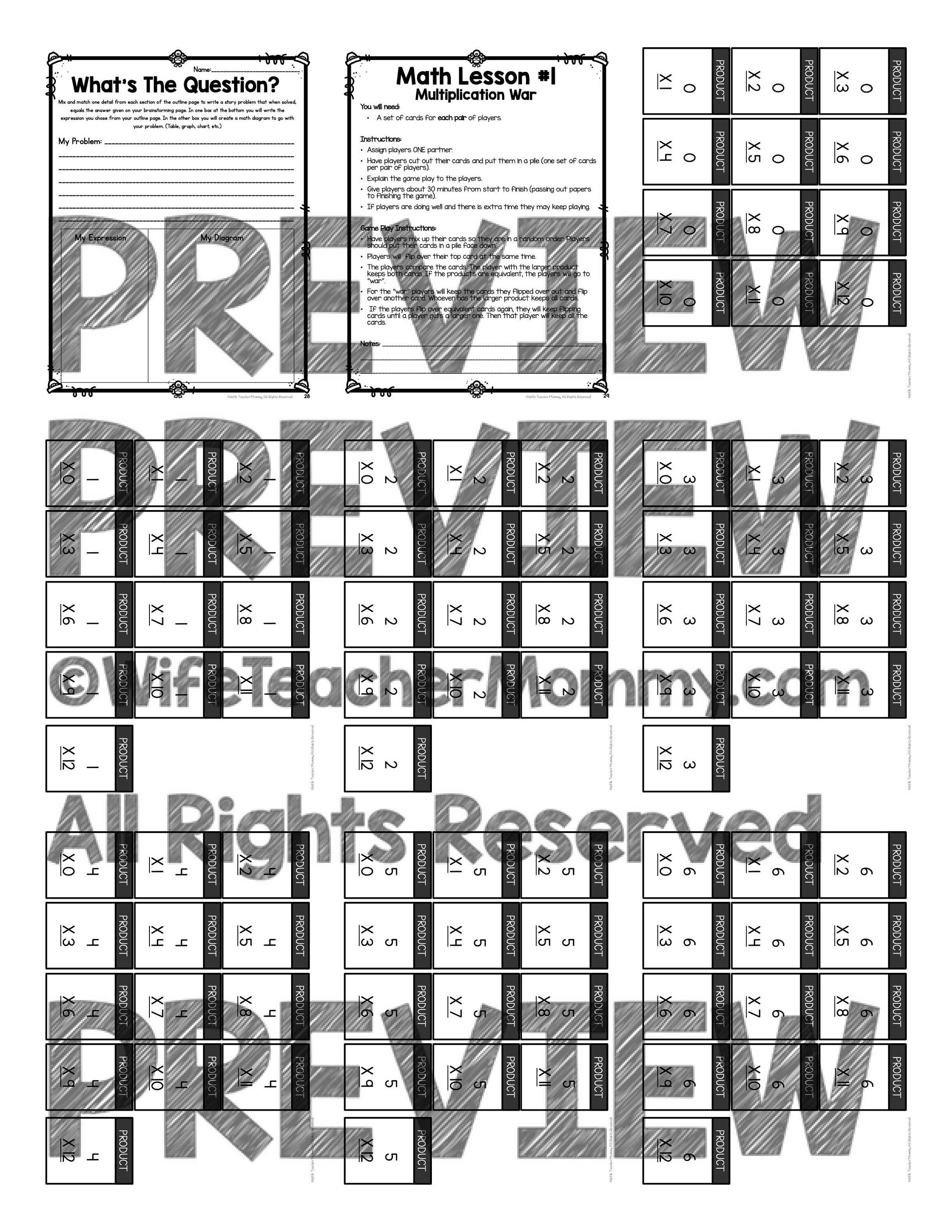 November Homeschool Lessons for 5th and 6th Grades Math - Etsy