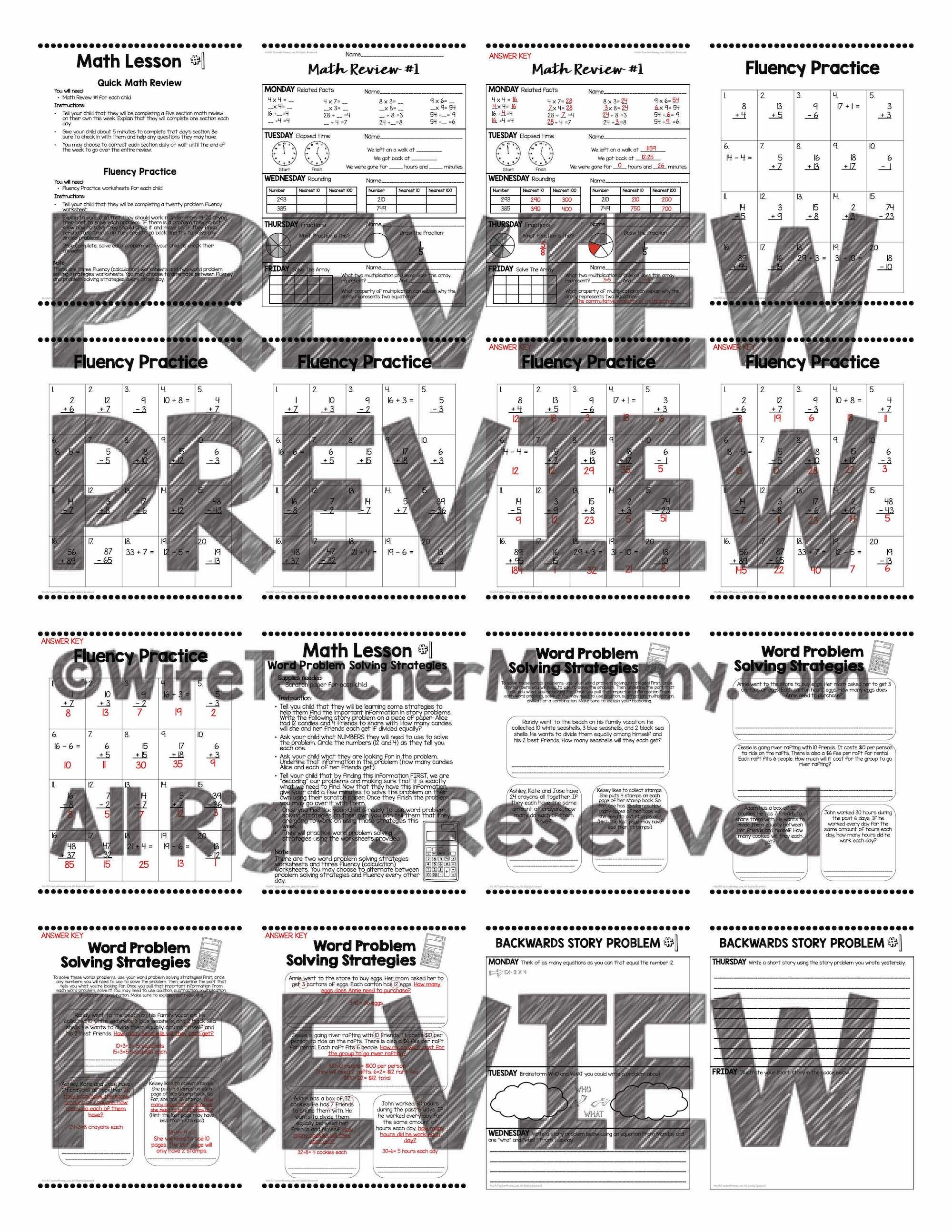 3rd Grade at Home Learning Activities Week #1 - Etsy