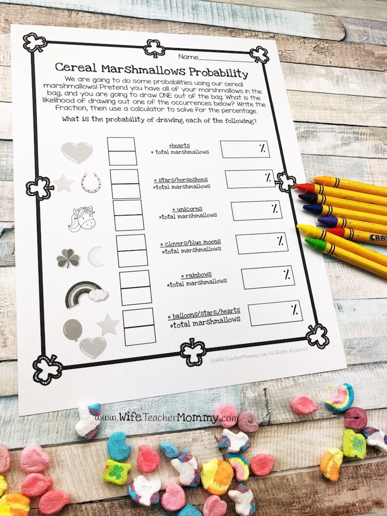 St. Patrick's Day Cereal Marshmallow Math & More for 3rd - Etsy
