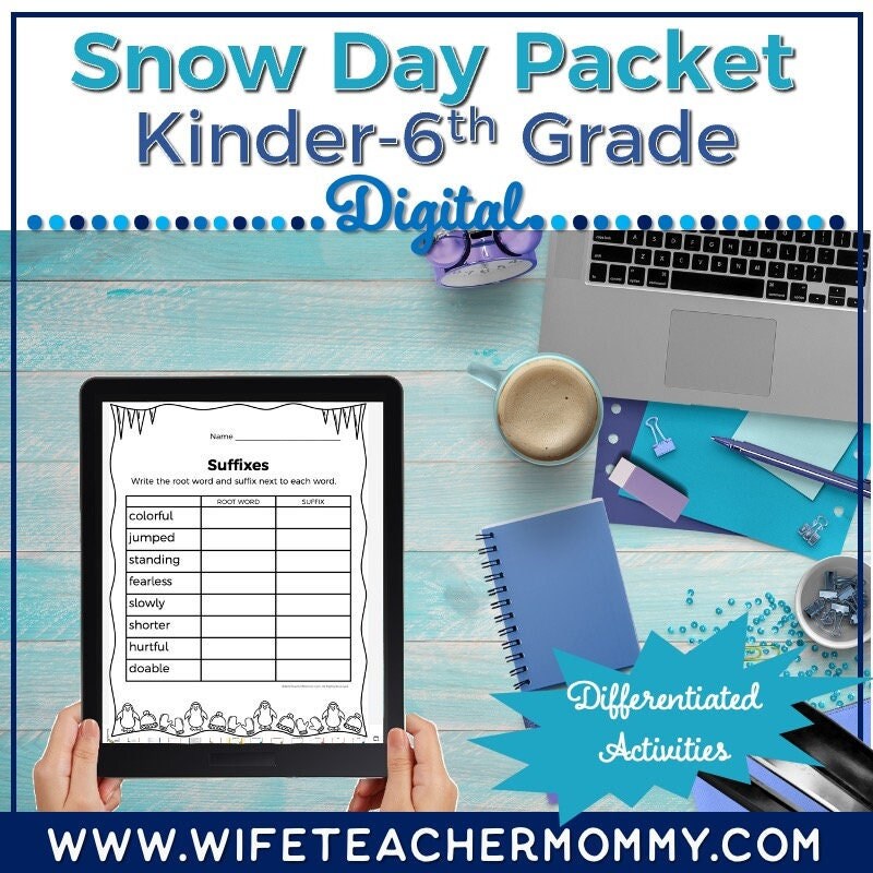 Lower and Upper Grade Snow Day Packet digital Version - Etsy