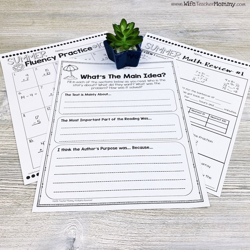 3rd Grade Summer Review Packet for Summer Learning - Etsy