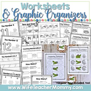 January Homeschool Lessons Kindergarten Math & Language Arts Mini ...