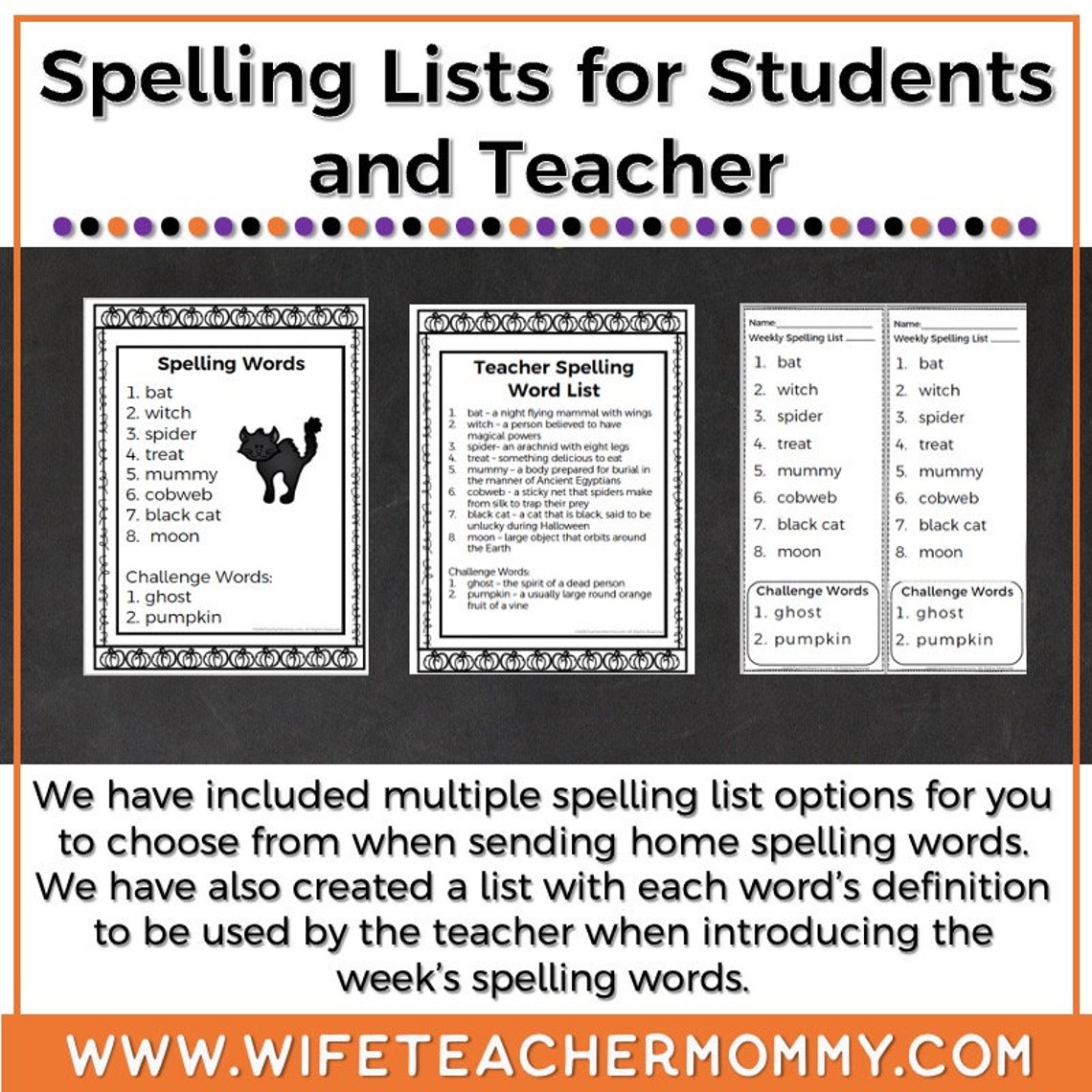 1st-3rd Grade Halloween Spelling Activities - Etsy