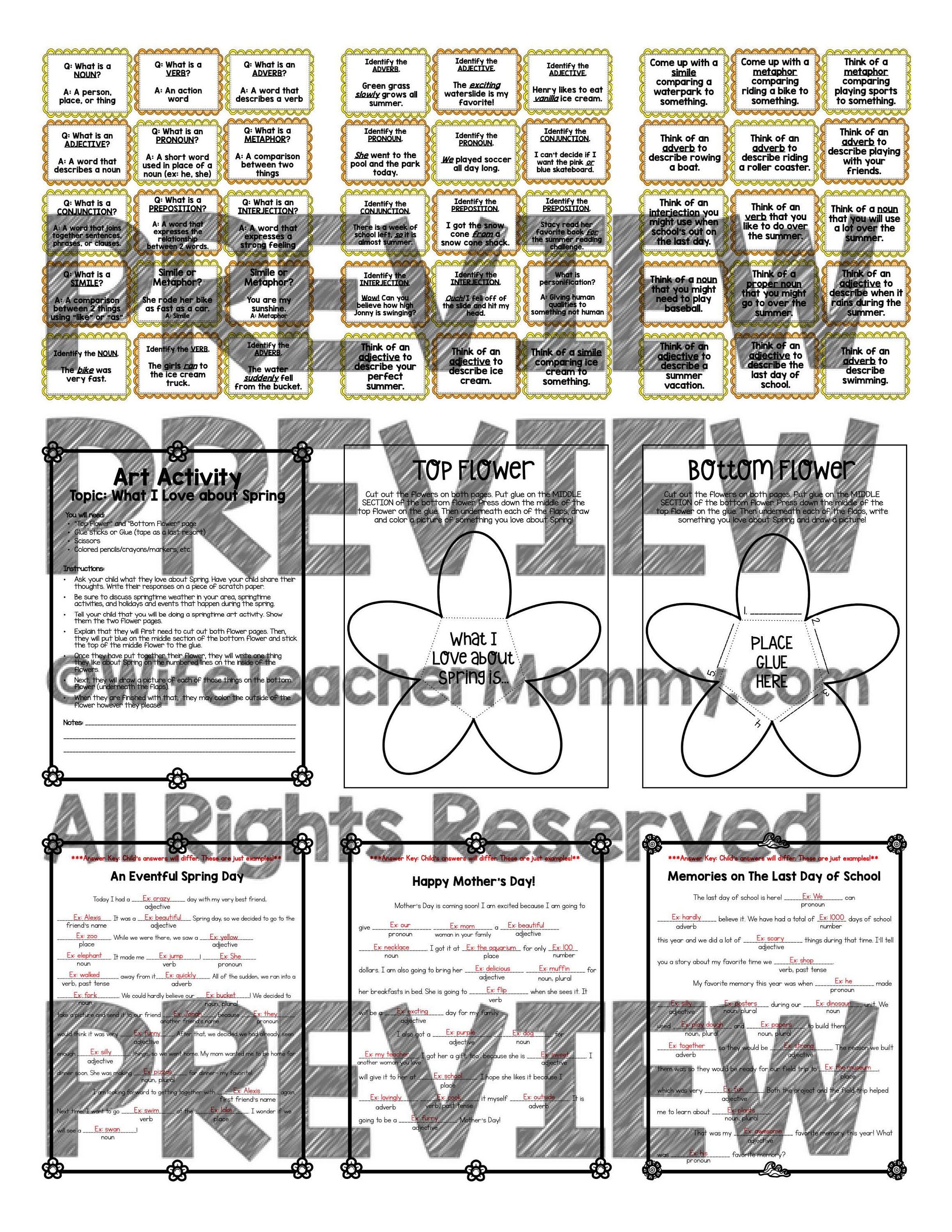 May Homeschool Lessons for 5th and 6th Grades Language Arts - Etsy