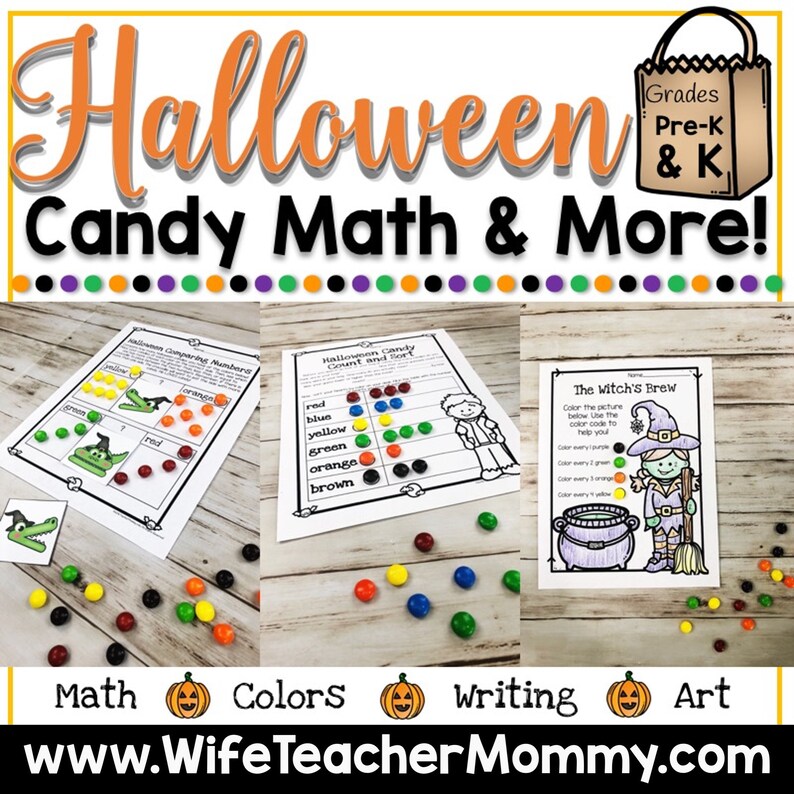 Halloween Candy Math Activities & More for Kindergarten and | Etsy