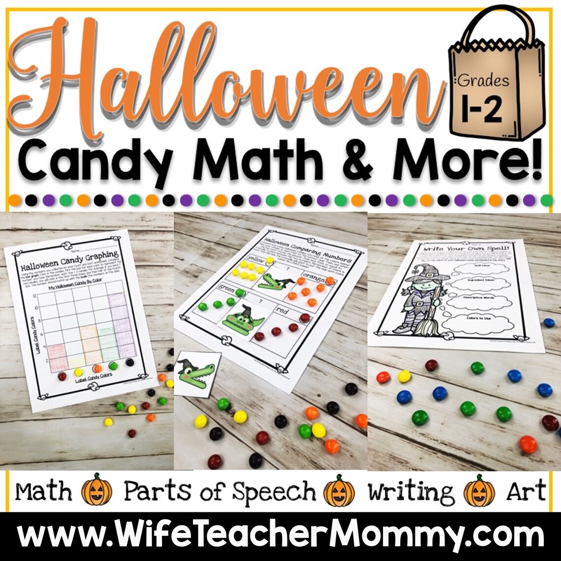 Halloween Candy Math Activities & More for 1st and 2nd Grade | Etsy
