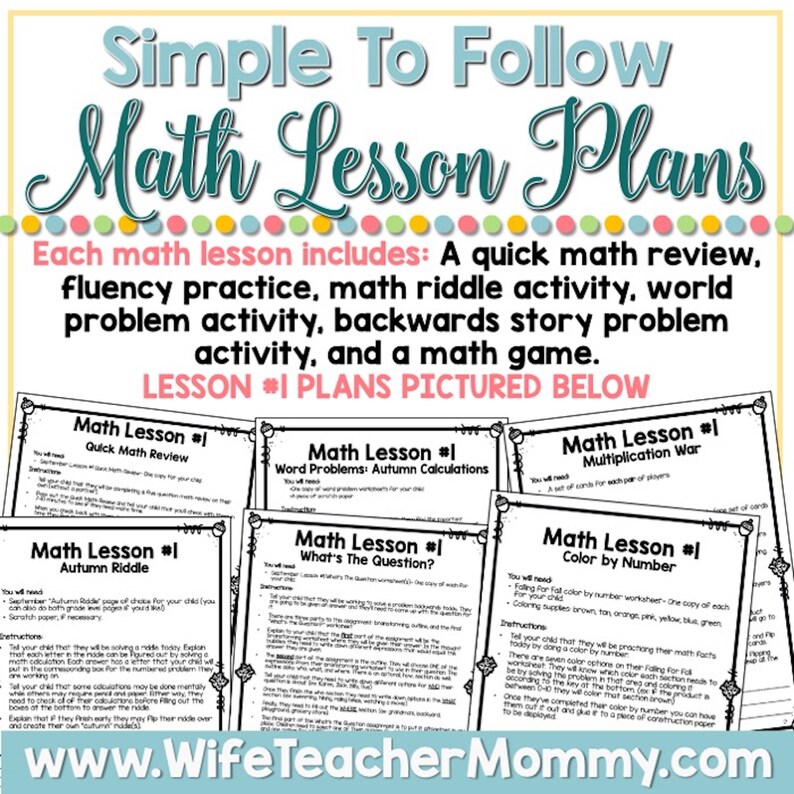 September Homeschool Lessons for 5th and 6th Grade Math & - Etsy