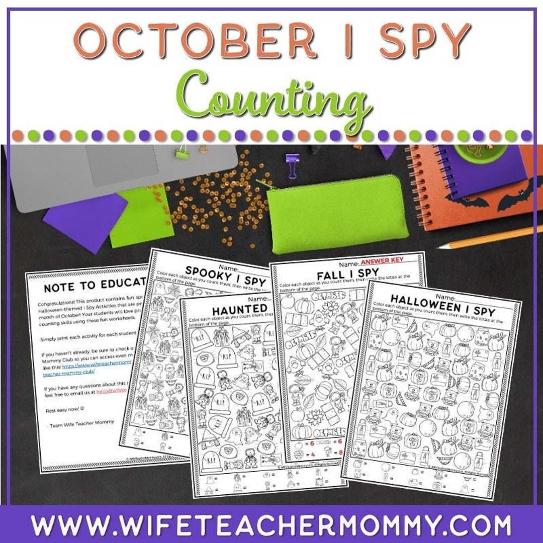 October Counting I Spy Resource - Etsy