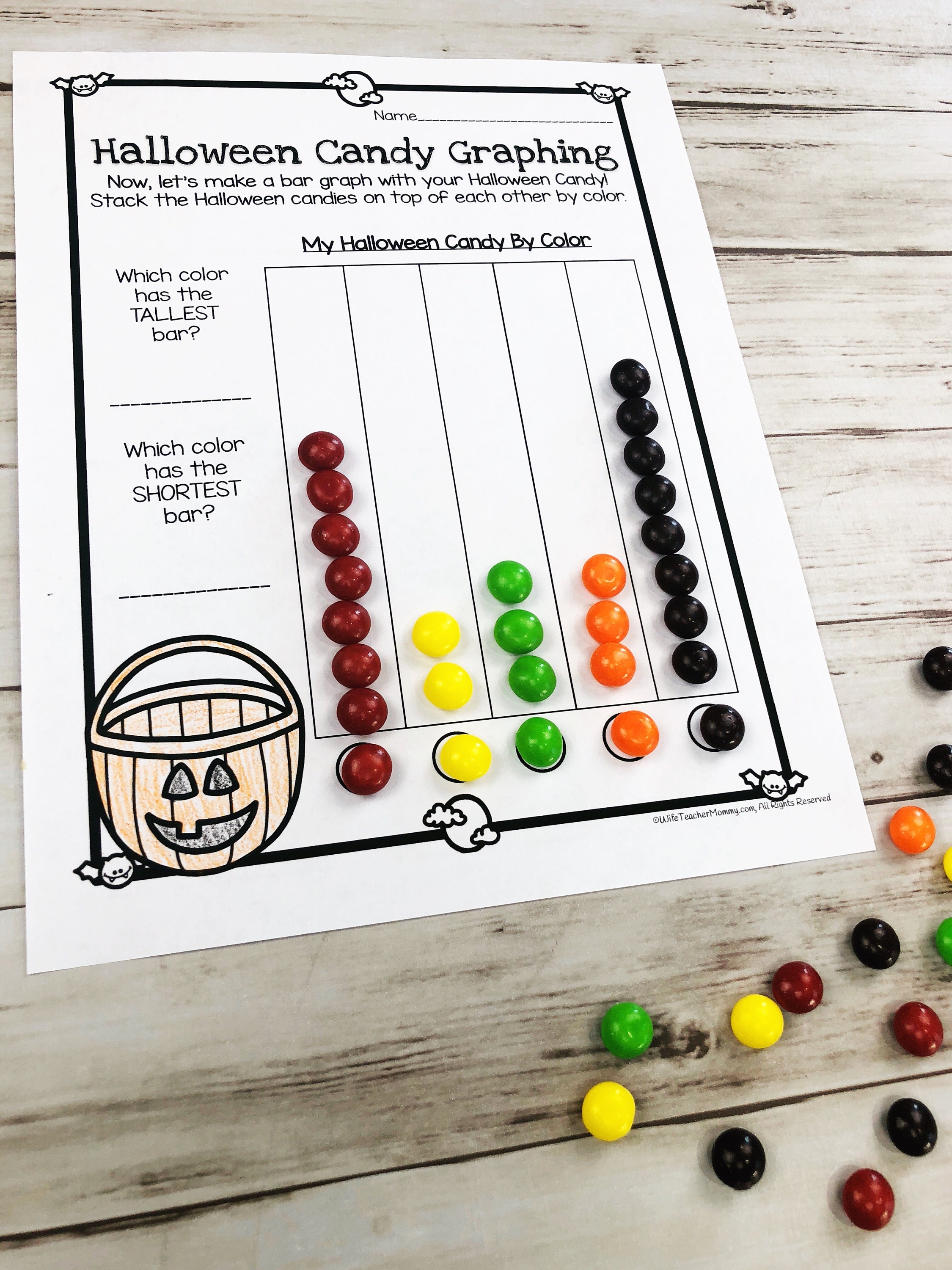 Halloween Candy Math Activities & More for Kindergarten and - Etsy