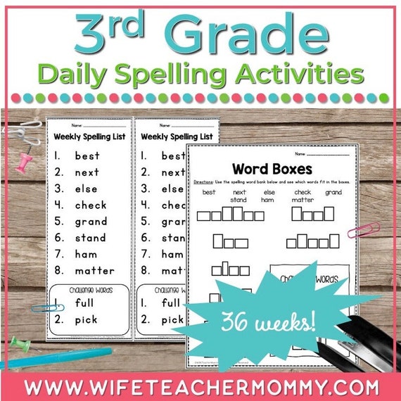 36 Weeks of Spelling for 3rd Grade | Etsy
