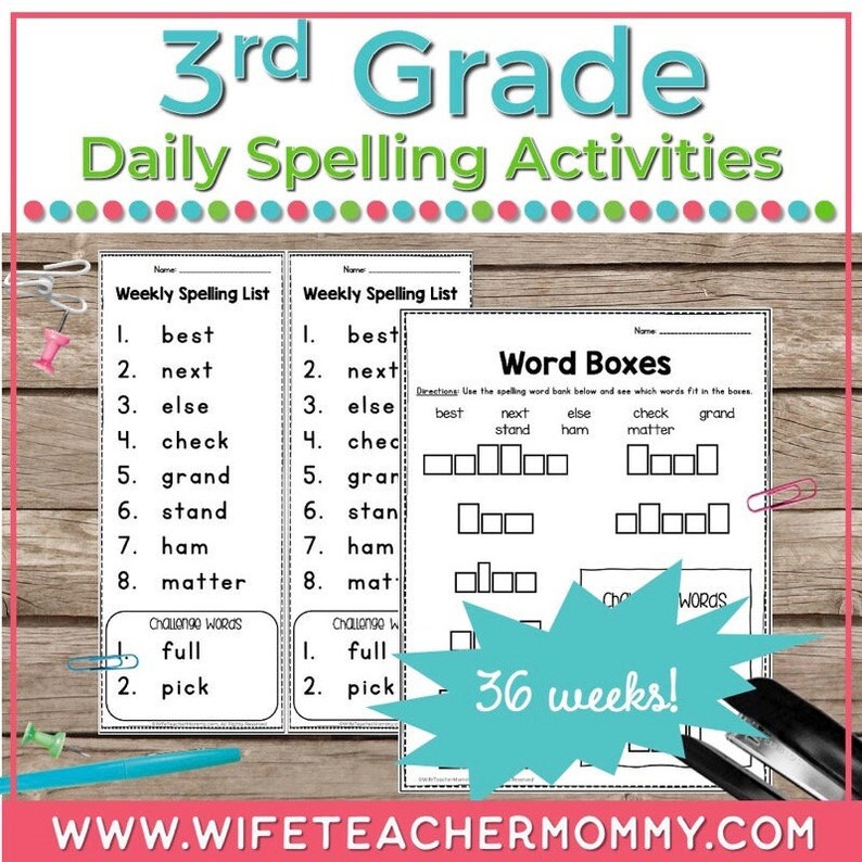 36 Weeks of Spelling for 3rd Grade - Etsy