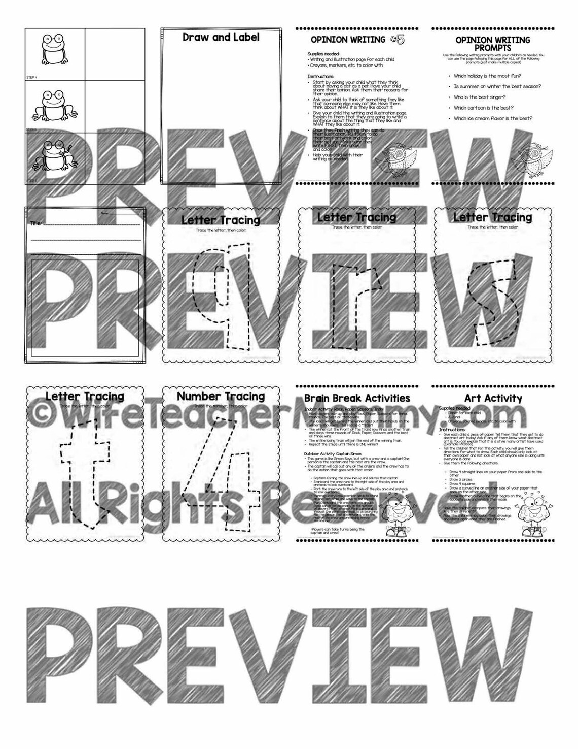 Pre-k at Home Learning Activities Week 5 | Etsy