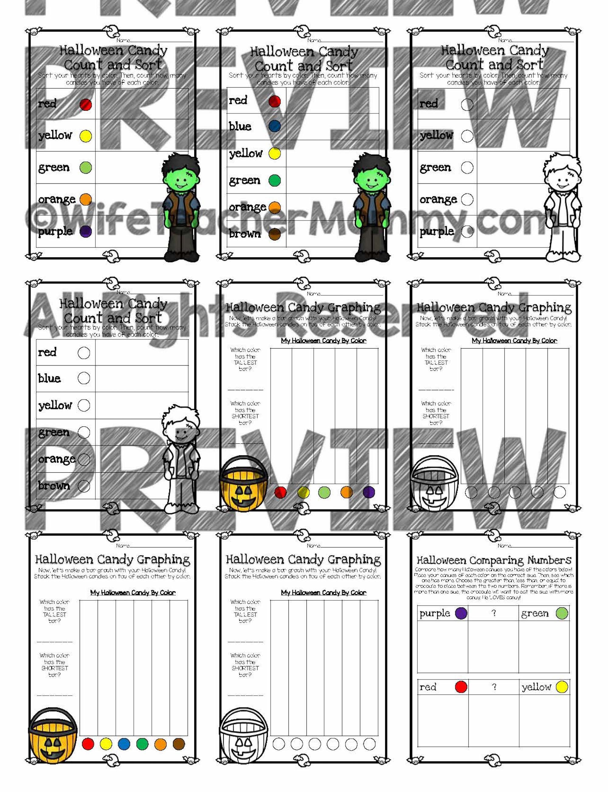 Halloween Candy Math Activities & More for Kindergarten and - Etsy