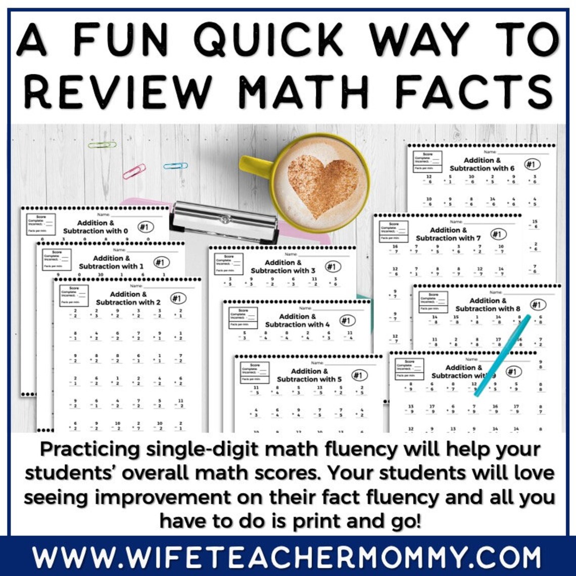 Math Fact Fluency: Addition & Subtraction Facts PRINTABLE - Etsy