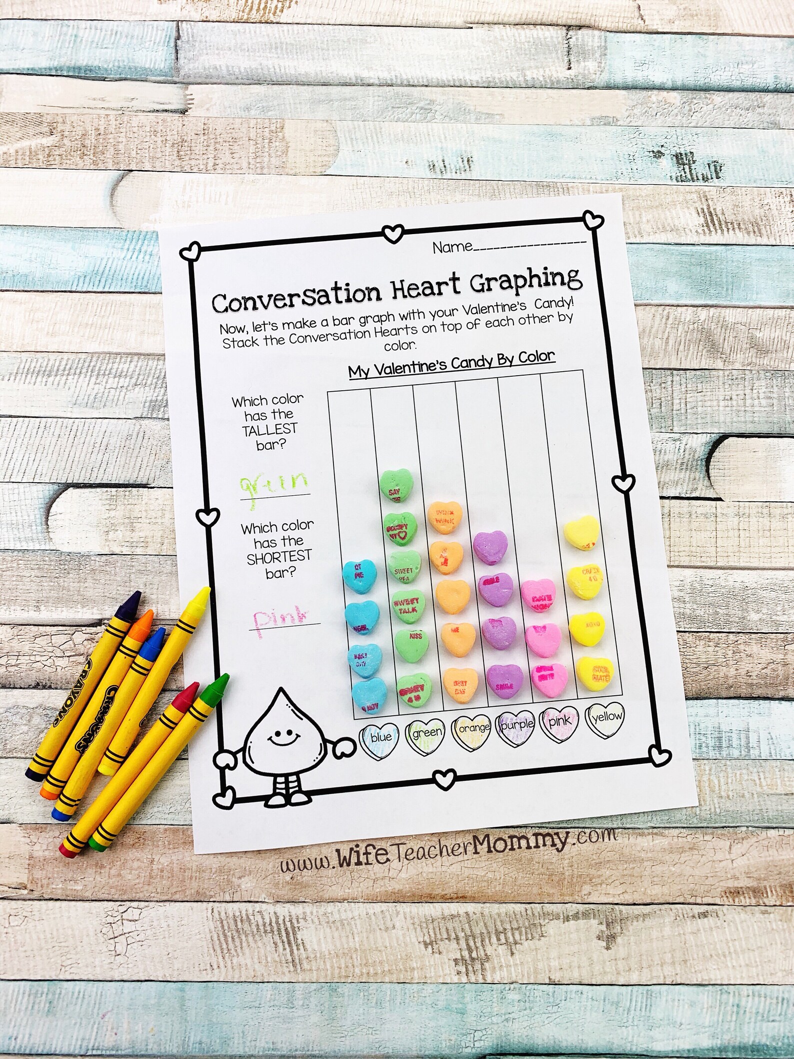 Valentine's Day Candy Heart Math & More for Pre-k and - Etsy