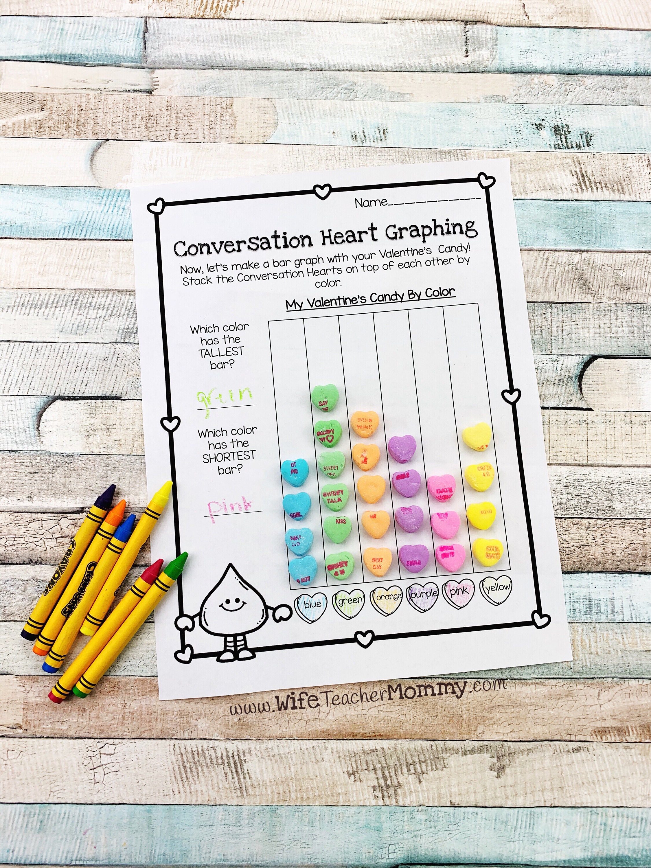 Valentine's Day Candy Heart Math & More for Pre-k and - Etsy