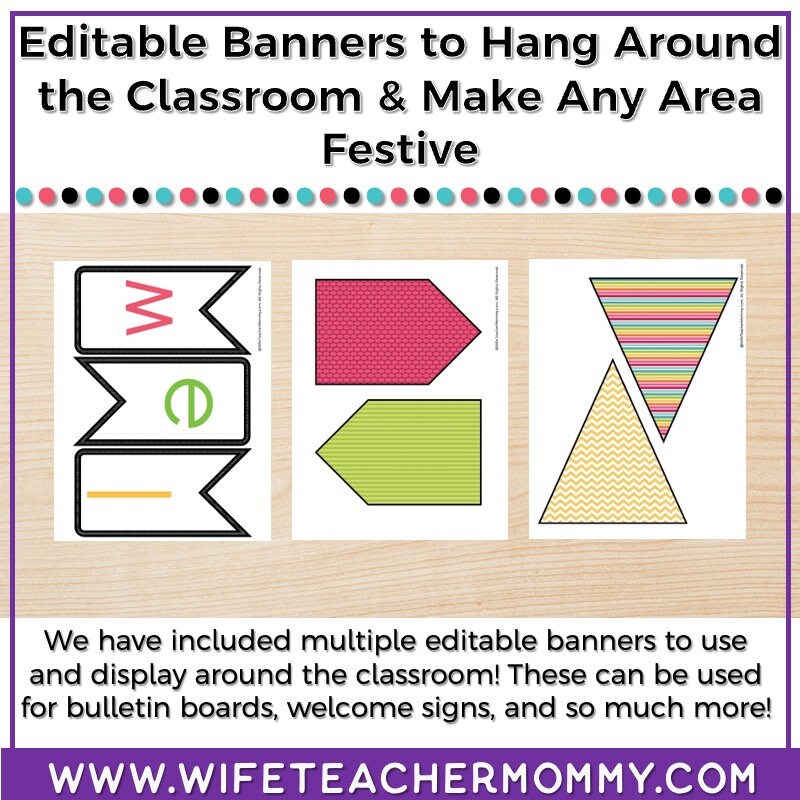 Bright Colors Classroom Decor Pack - Etsy