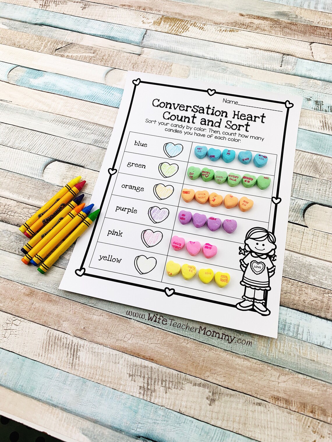 Valentine's Day Candy Heart Math & More for Pre-k and - Etsy